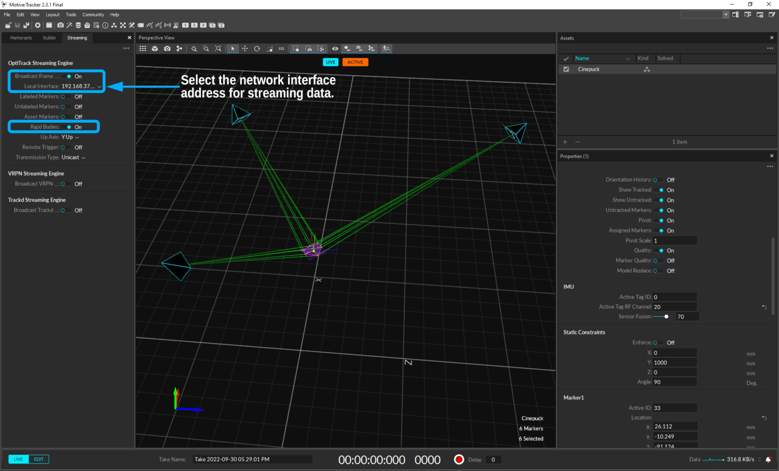Combo Optitrack (Motive) x EZtrack® user guide - EZtrack®